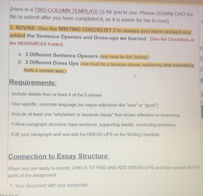 Solved: Here is a TWO-COLUMN TEMPLATE → for you to use- Please DOWNLOAD ...