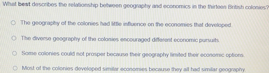 Solved: What best describes the relationship between geography and ...