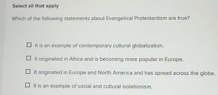 Solved: Select all that apply Which of the following statements about ...