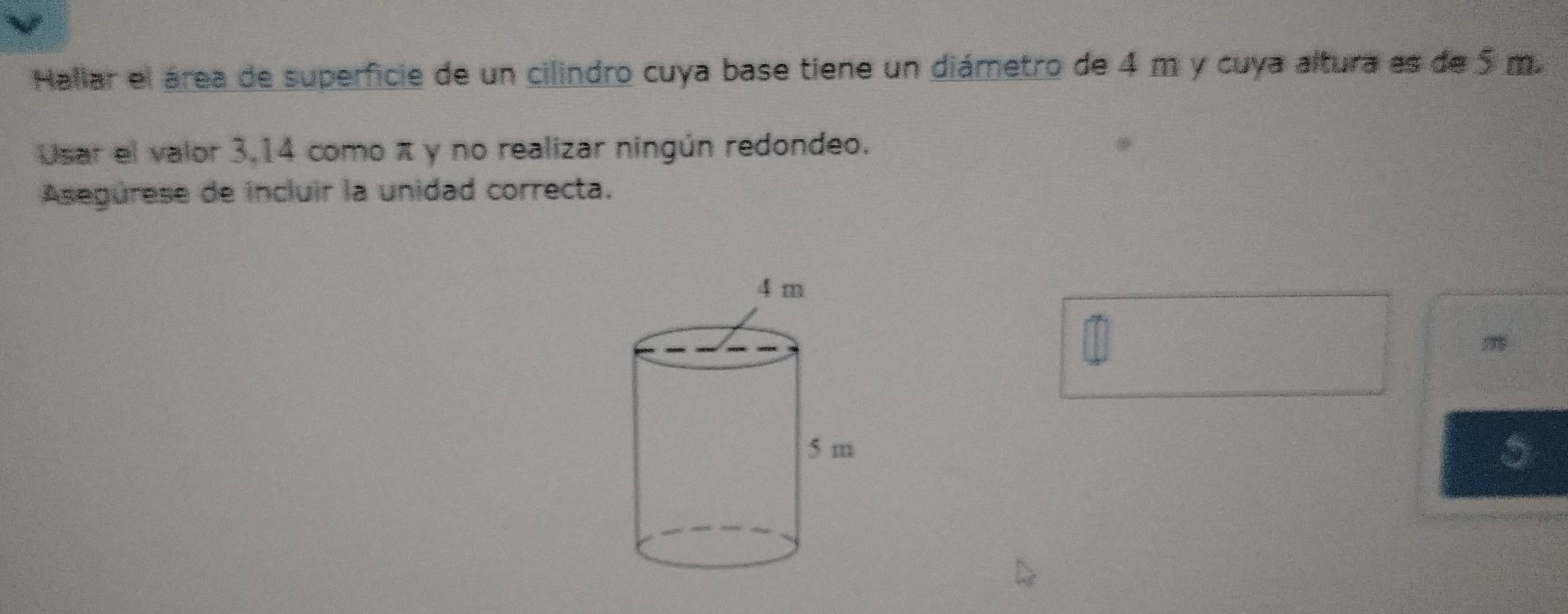 Resuelto:Hallar el área de superficie de un cilindro cuya base tiene un ...