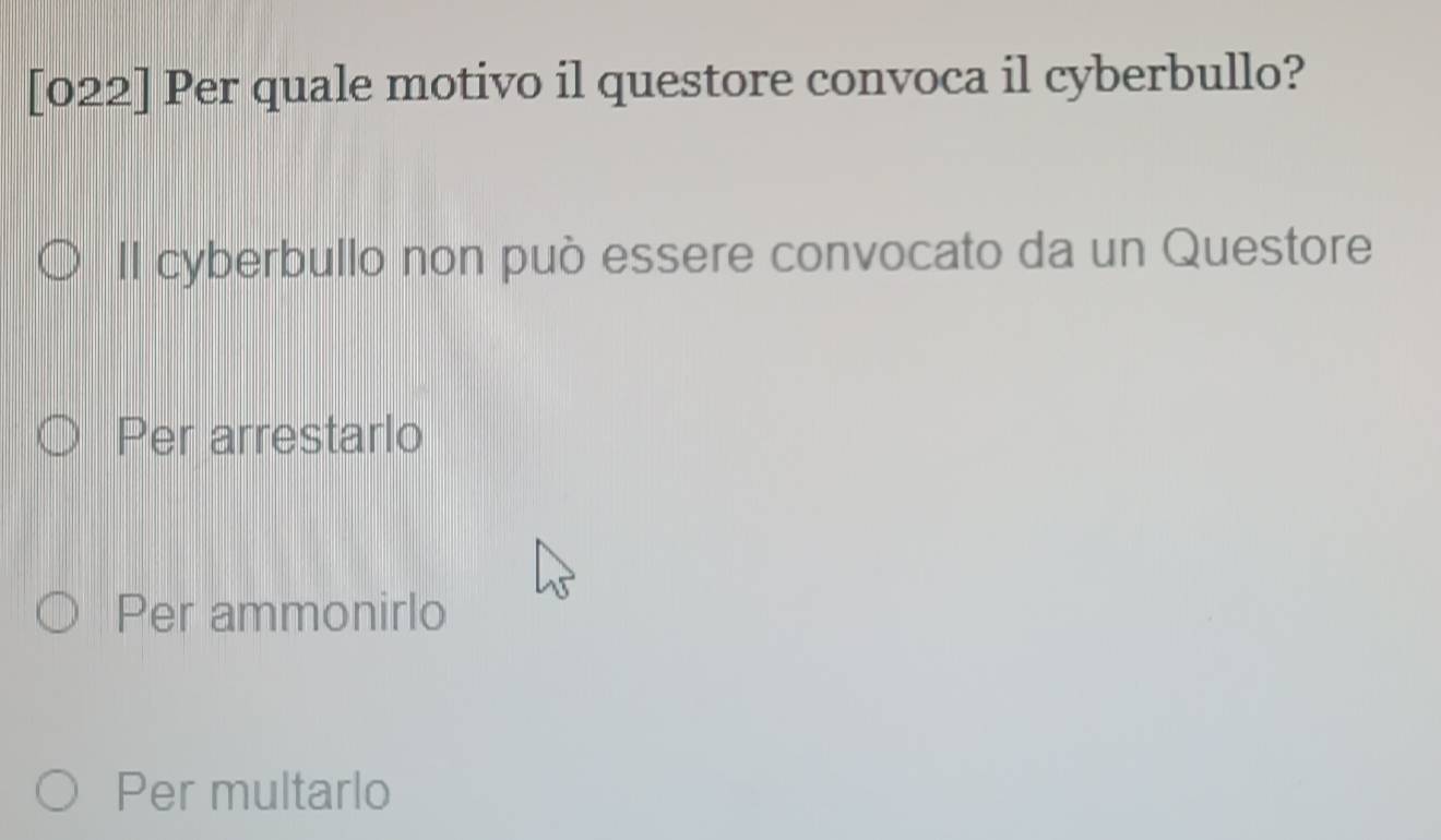 Risolto:[022] Per quale motivo il questore convoca il cyberbullo? Il ...