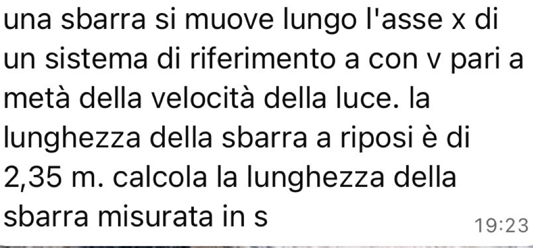 Risolto:una sbarra si muove lungo l'asse x di un sistema di riferimento ...