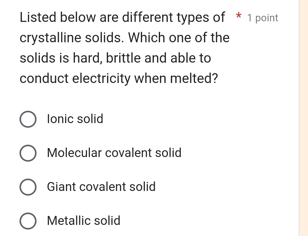 Selesai:Listed below are different types of * 1 point crystalline ...