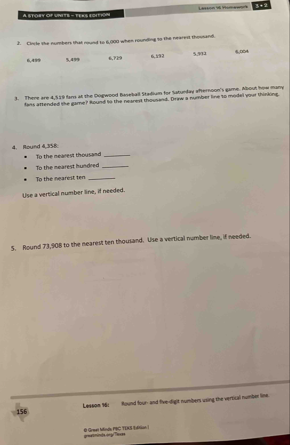 Solved: Lesson 16 Homework 3· 2 A STORY OF UNITS - TEKS EDITION 2 ...