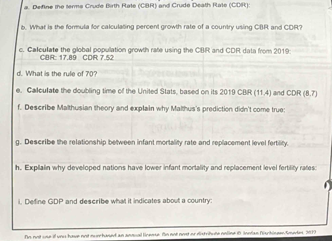 Solved: Define the terms Crude Birth Rate (CBR) and Crude Death Rate ...