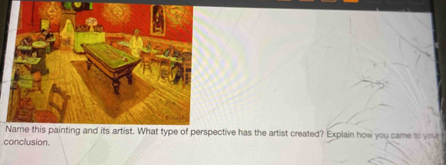 Solved: Name this painting and its artist. What type of perspective has ...