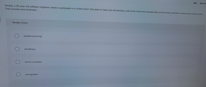 Solved: Help Seve & I This scenario best illustrates Amelia, a 25-year ...