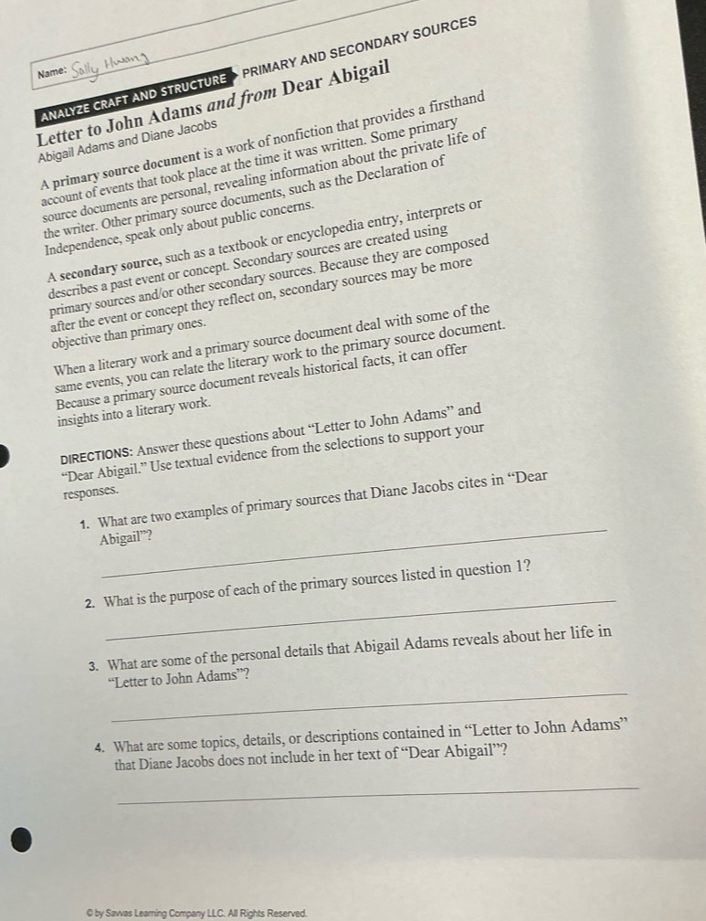 Solved: ANALYZE CRAFT AND STRUCTURE > PRIMARY AND SECONDARY SOURCES ...