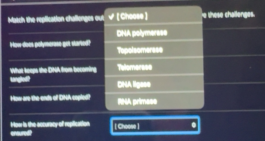 Solved: Match the replication challenges out [ Choose ] e these ...