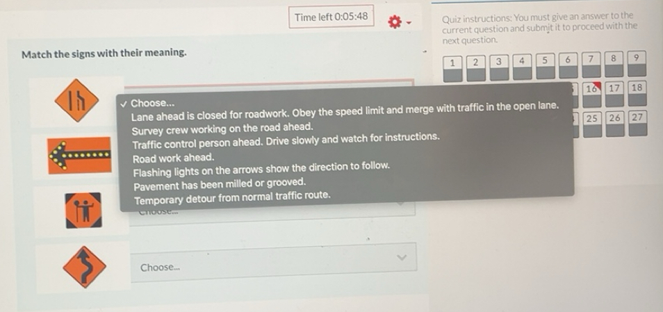 Solved: Time left 0:05:48 Quiz instructions: You must give an answer to ...