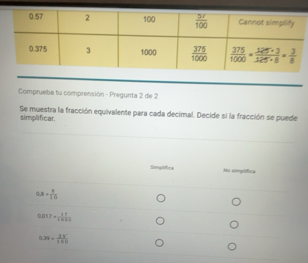 Solved: Comprueba tu comprensión - Pregunta 2 de 2 Se muestra la ...