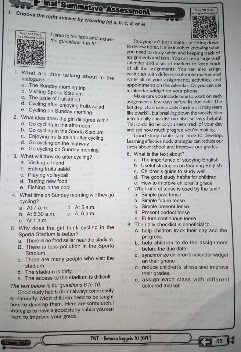 Telah dijawab:inal Summative Assessment For Digital Questions Scan QR ...