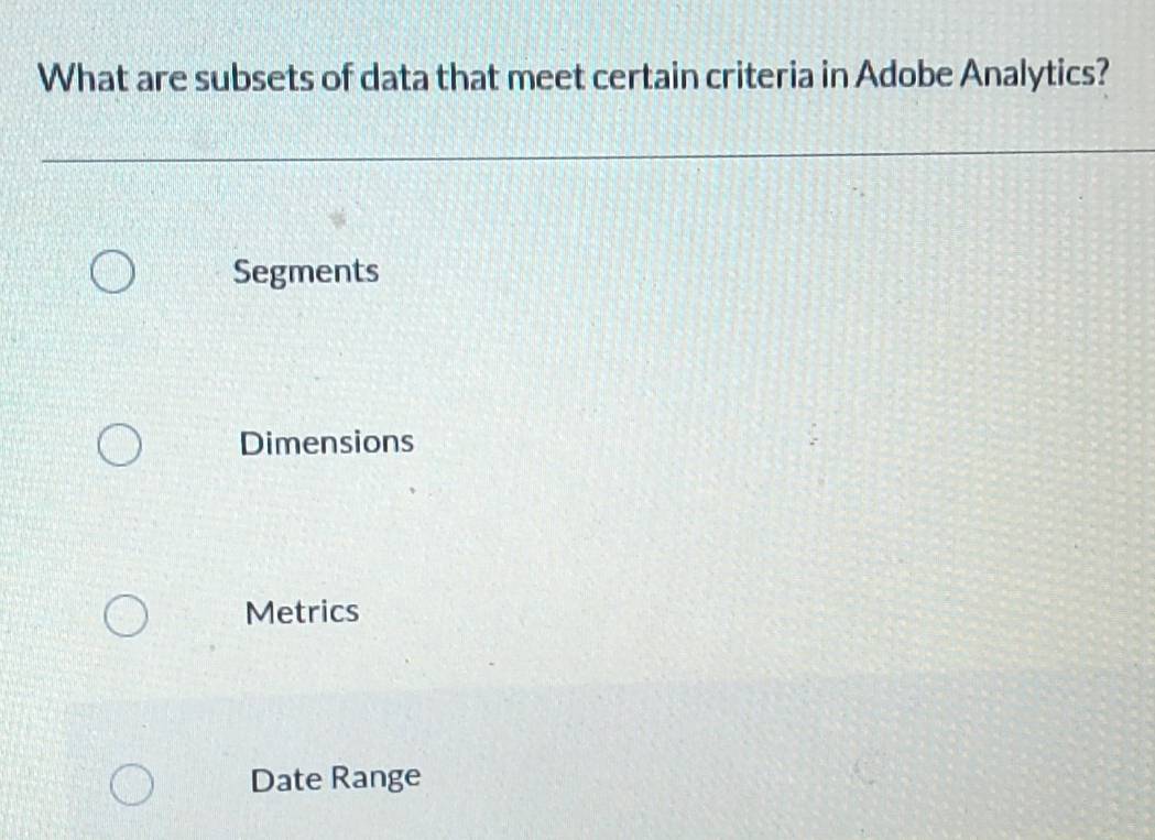 Solved: What are subsets of data that meet certain criteria in Adobe ...