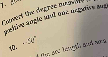 Solved: g(x) Covert t e de e a positive angle and one negative ang 10 ...