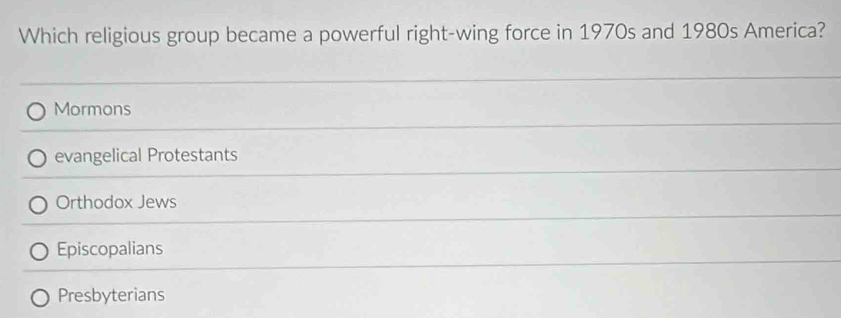 Solved: Which religious group became a powerful right-wing force in ...