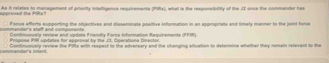 Solved: As it relates to management of priority intelligence ...