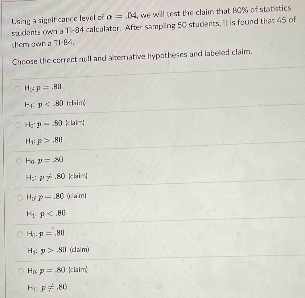 Solved: Using a significance level of alpha =.04 , we will test the ...