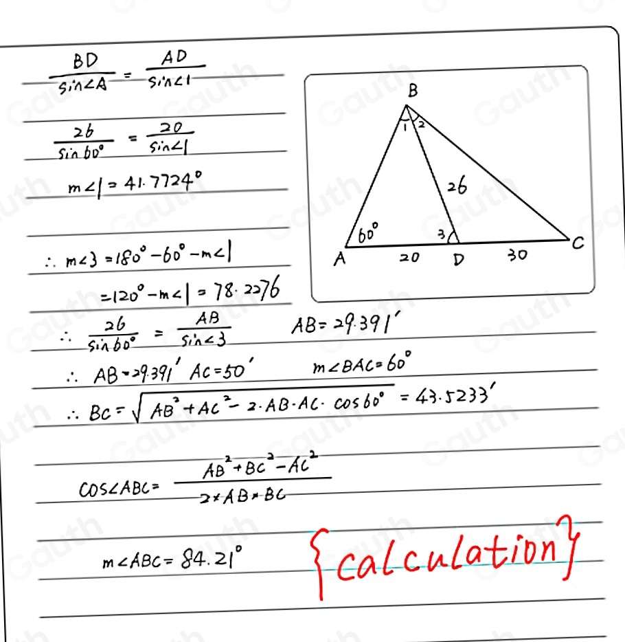 Solved: 1.12 Find the cable lengths AB and BC, the angle C, and the an ...