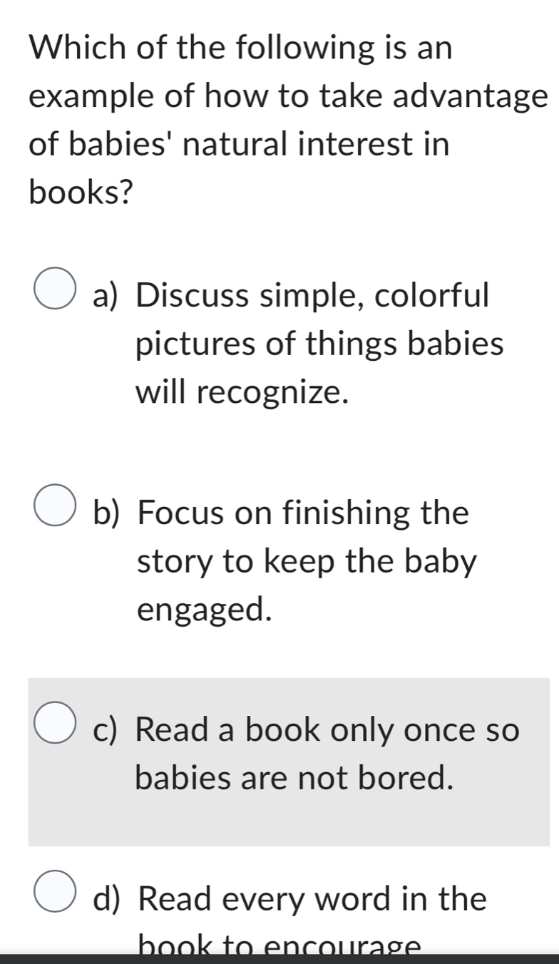 Solved: Which of the following is an example of how to take advantage ...