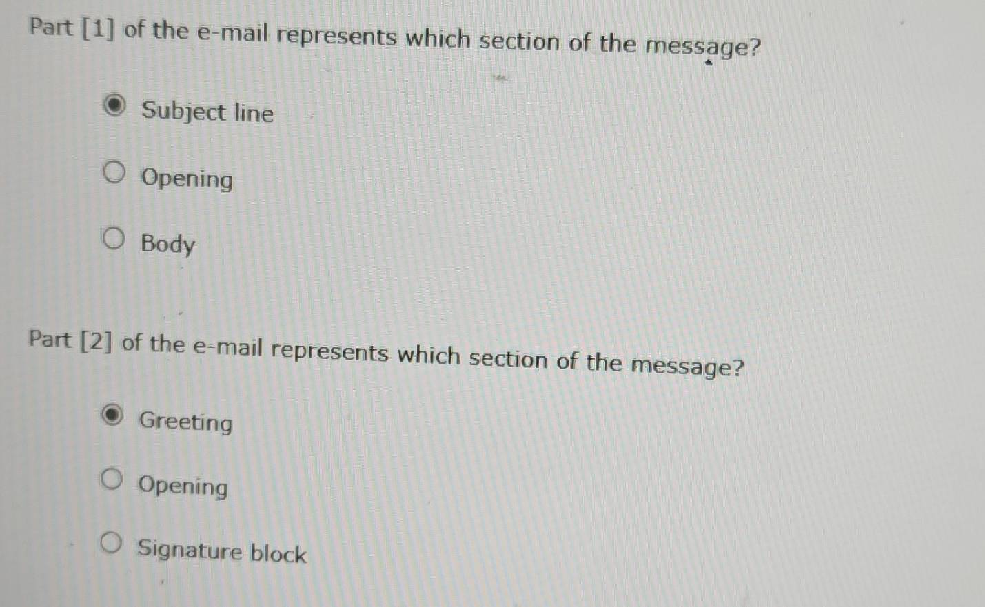 Solved: Part [1] of the e-mail represents which section of the message ...