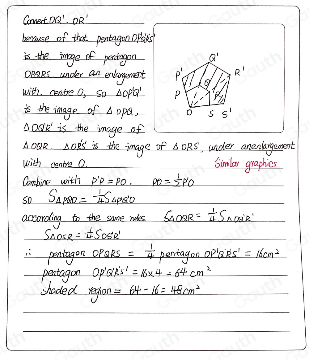 Solved: Dalam Rajah 11, pentagon OP'Q'R'S' ialah imci bagi pentagon ...