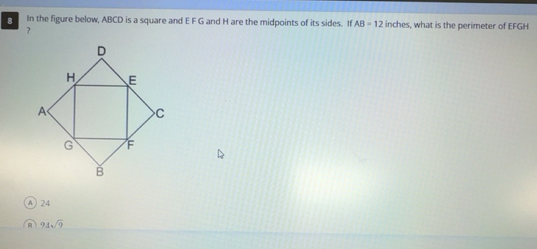 Solved: In the figure below, ABCD is a square and E F G and H are the ...