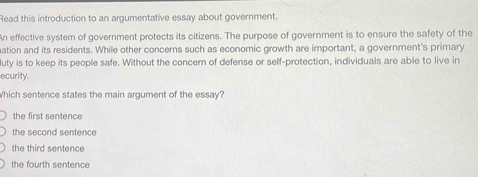 Solved: Read this introduction to an argumentative essay about ...