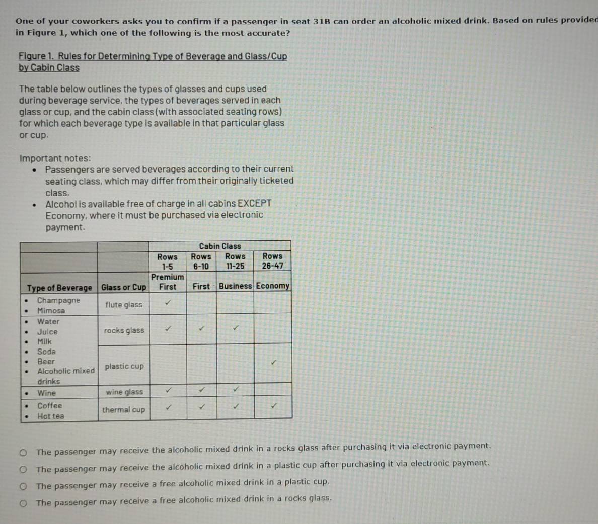 Gelöst:One of your coworkers asks you to confirm if a passenger in seat ...
