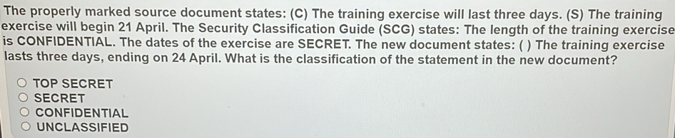 Solved: The properly marked source document states: (C) The training ...