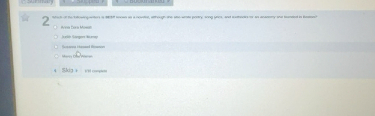 Solved: Summary s i d Bookeked ? 2 Which of the following writers is ...