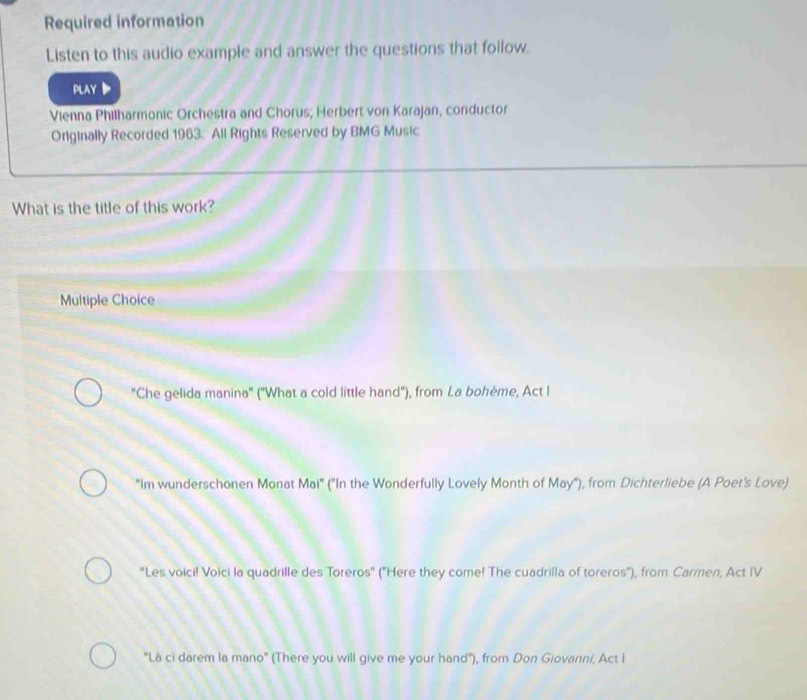 Solved: Required information Listen to this audio example and answer ...