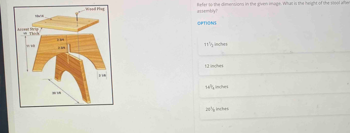 Solved: Refer to the dimensions in the given image. What is the height ...