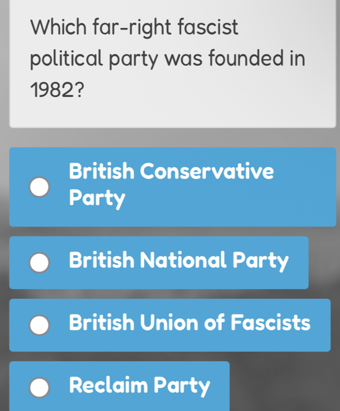 Solved: Which far-right fascist political party was founded in 1982 ...