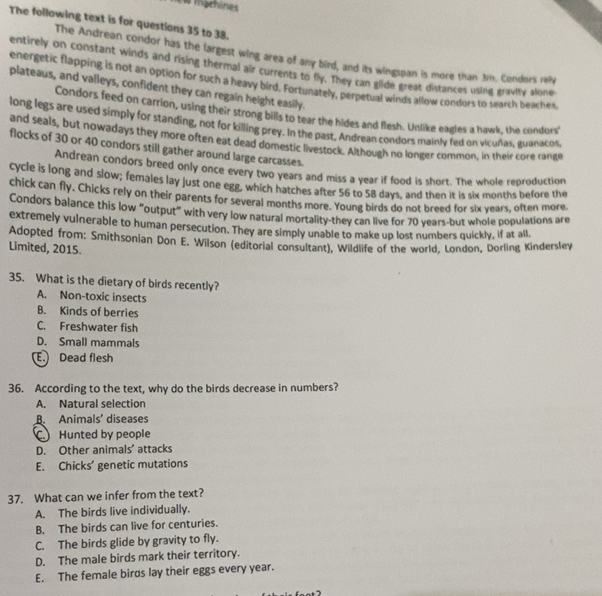 Telah dijawab:machines The following text is for questions 35 to 38 ...