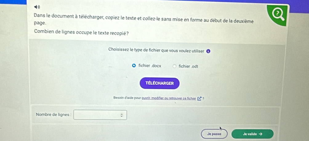 Résolu :Dans le document à télécharger, copiez le texte et collez-le ...