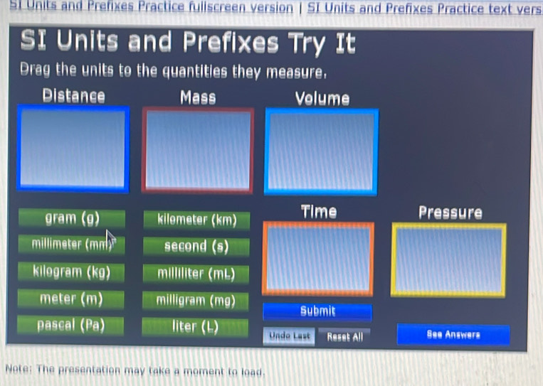 Solved: SI Units and Prefixes Practice fullscreen version | SI Units ...