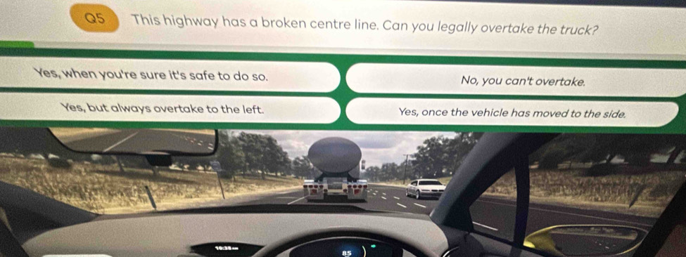 Solved: This highway has a broken centre line. Can you legally overtake ...