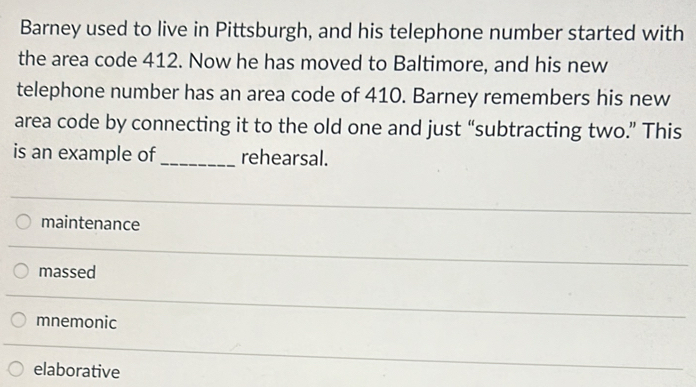 Solved: Barney used to live in Pittsburgh, and his telephone number ...