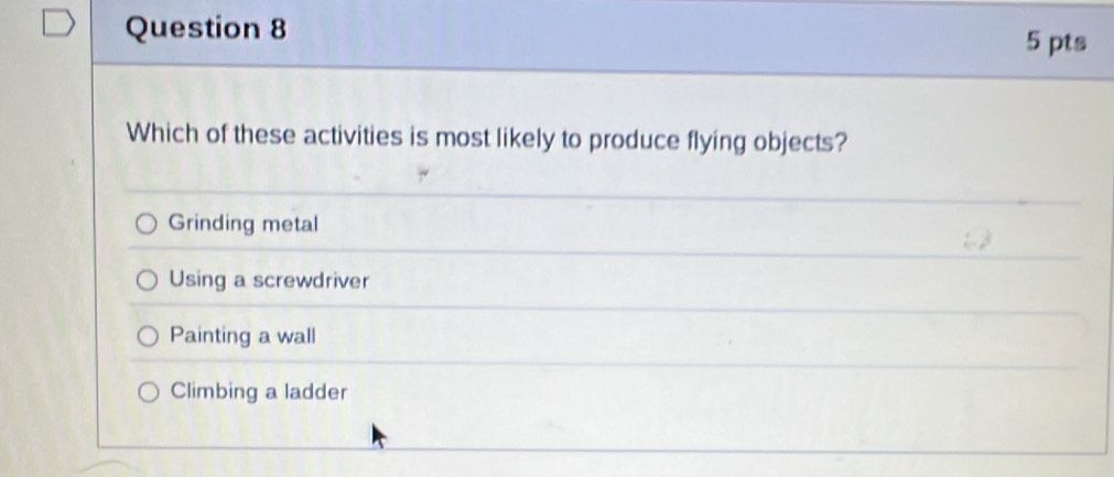 Solved: Which of these activities is most likely to produce flying ...