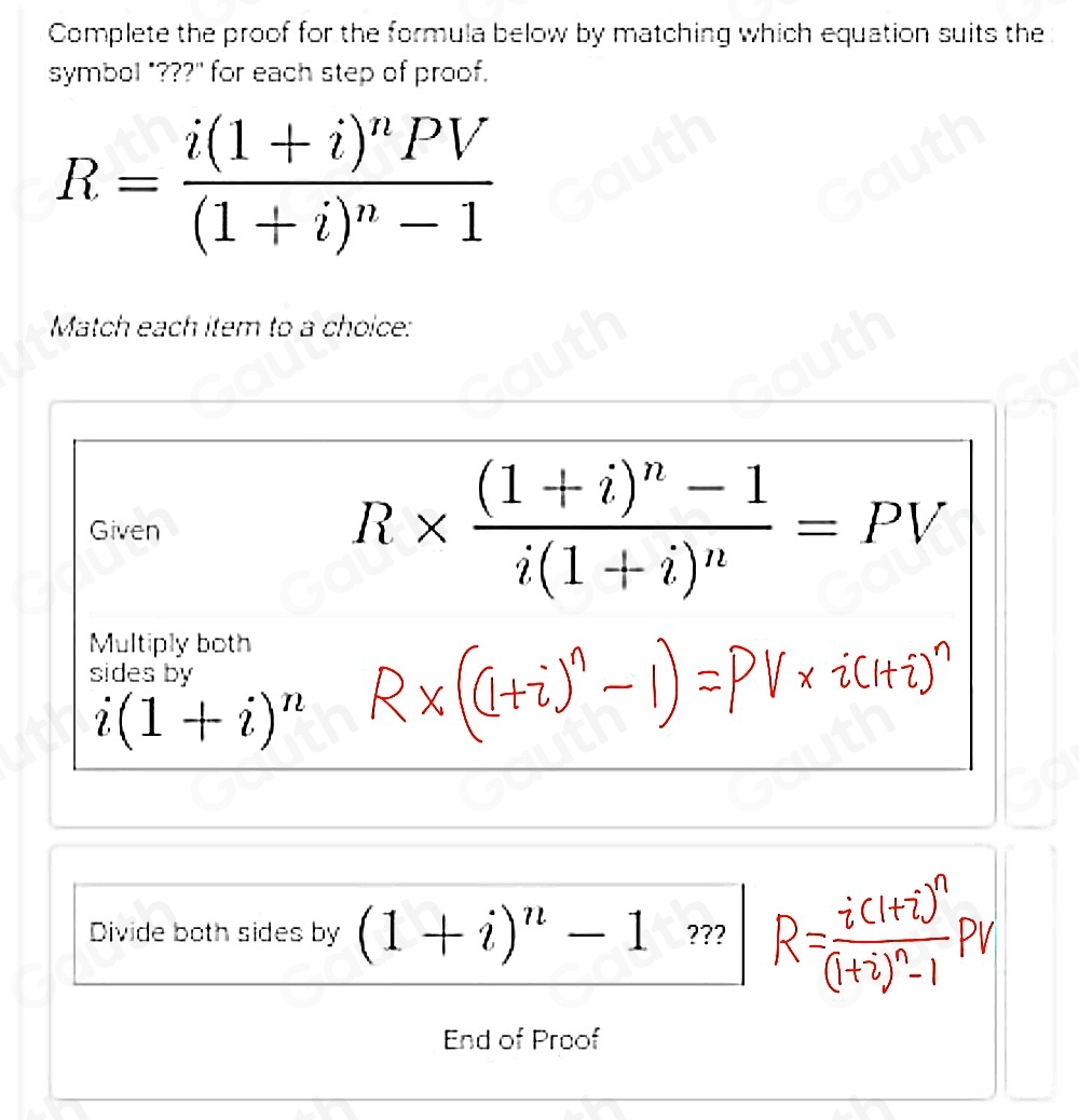 Solved: Complete the proof for the formula below by matching which ...