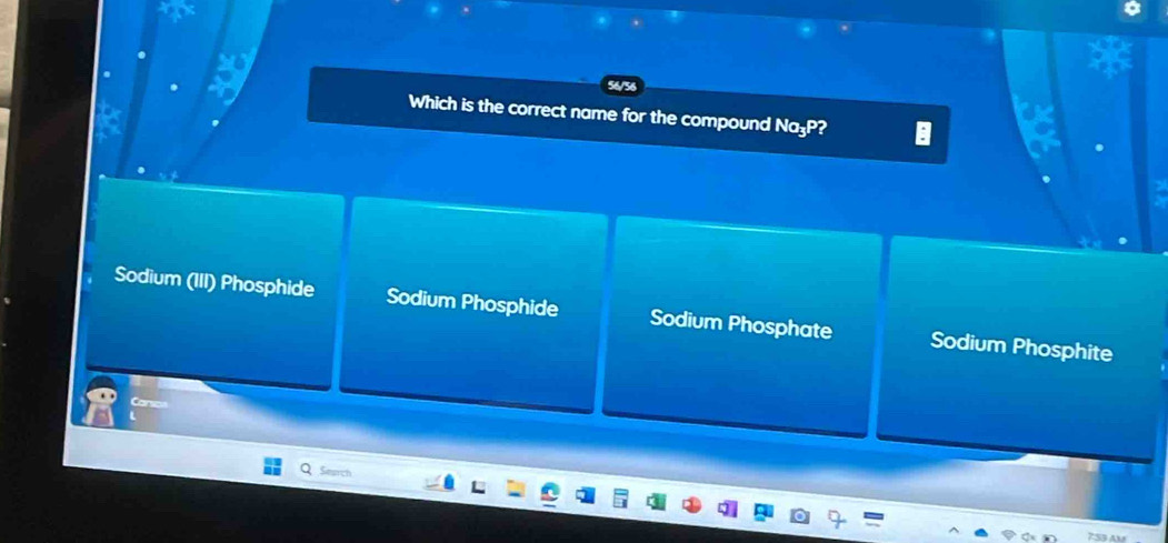 Solved: 56/56 Which is the correct name for the compound Na₃P? Sodium ...