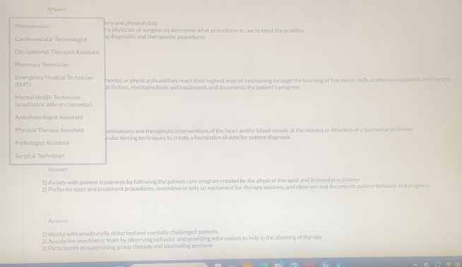 Solved: Noswer ory and physical data Phlebotomist o a physician or ...