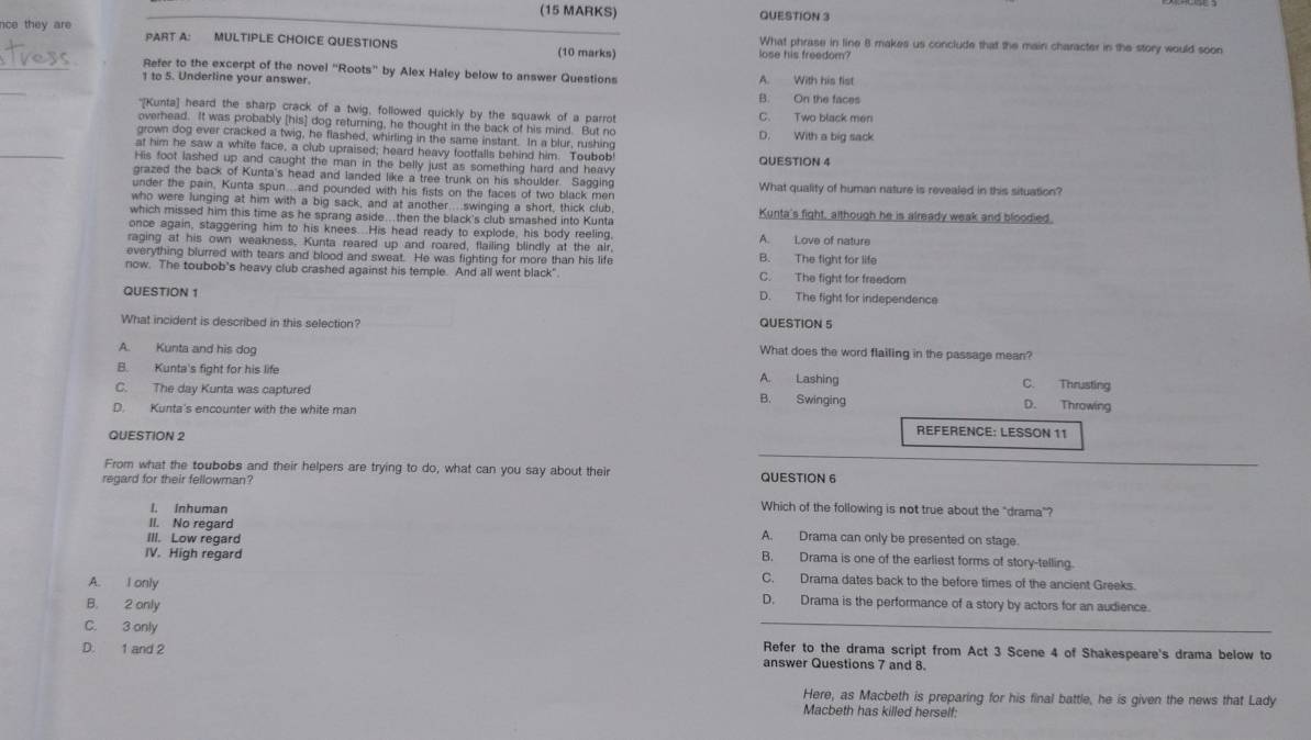 Solved: nce they are PART A: MULTIPLE CHOICE QUESTIONS (10 marks) What ...