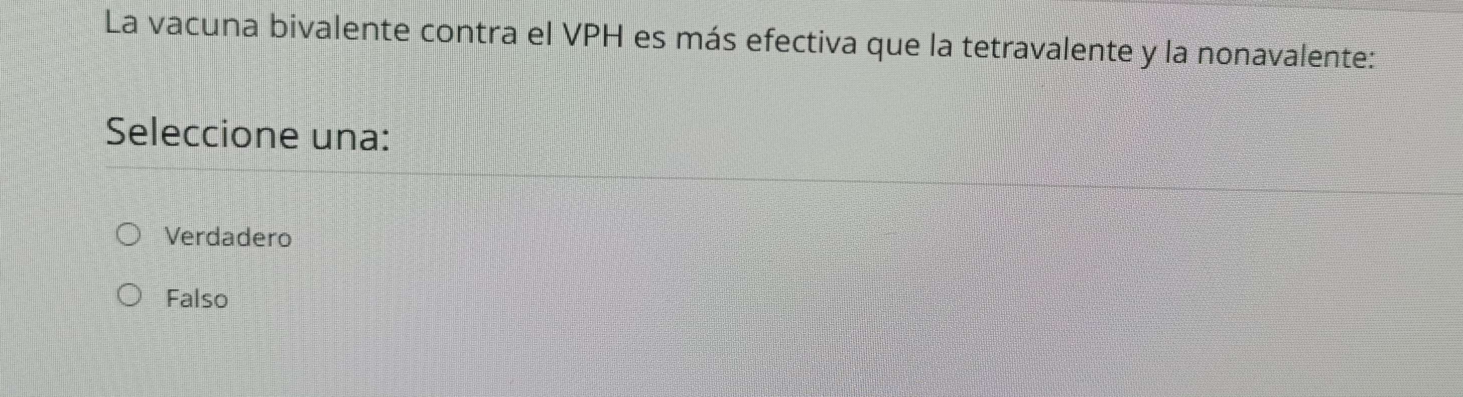 Resuelto:La vacuna bivalente contra el VPH es más efectiva que la ...