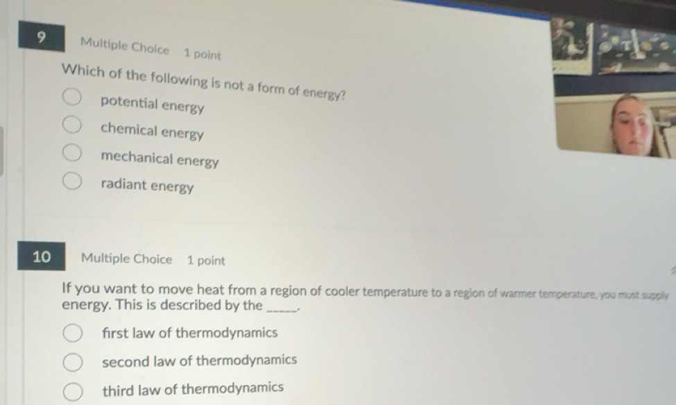 Solved: Which of the following is not a form of energy? potential ...