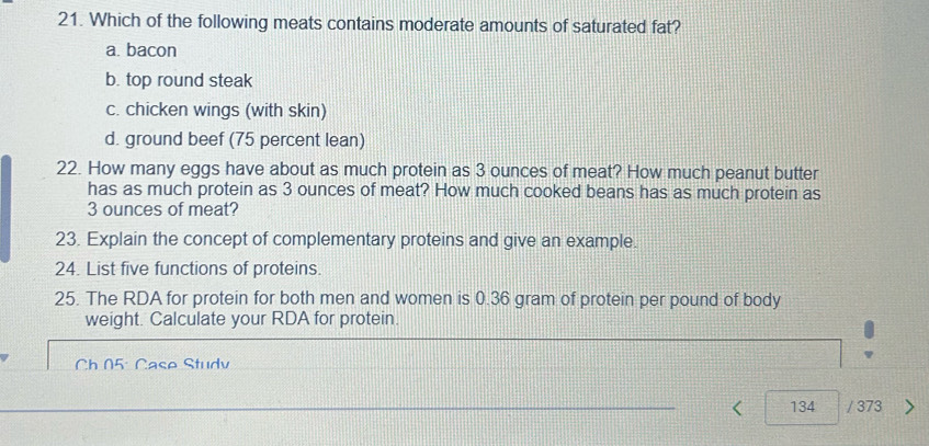 Solved: Which of the following meats contains moderate amounts of ...