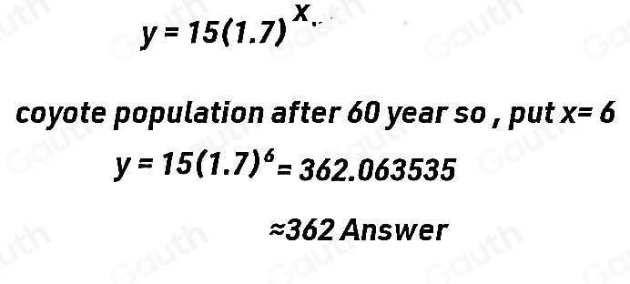 Solved: MODELING REAL LIFE The table shows the coyote populations y in ...