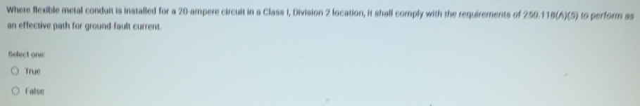 Solved: Where flexible metal conduit is installed for a 20-ampere ...