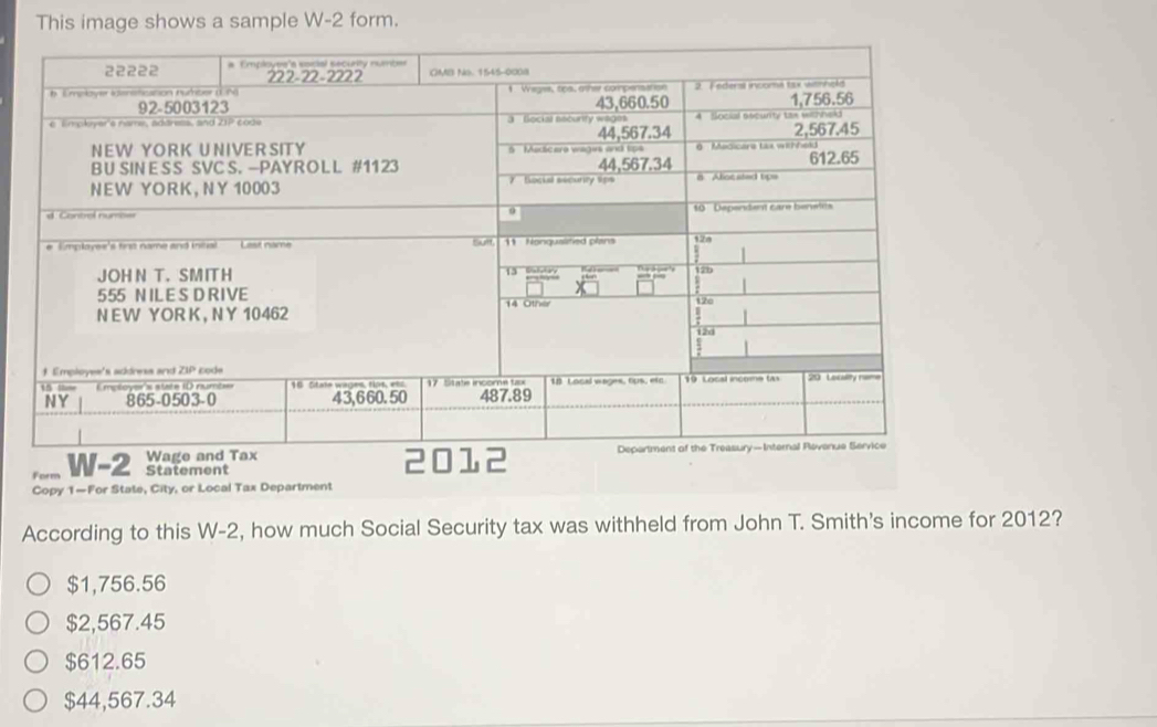 Solved: This image shows a sample W-2 form. Form W-2 statement 20 Copy ...