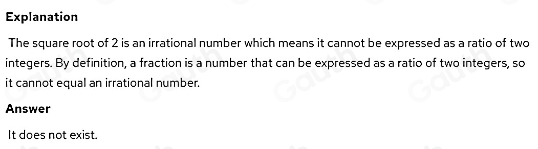 Solved: Which statement is true about the integer fraction that equals ...
